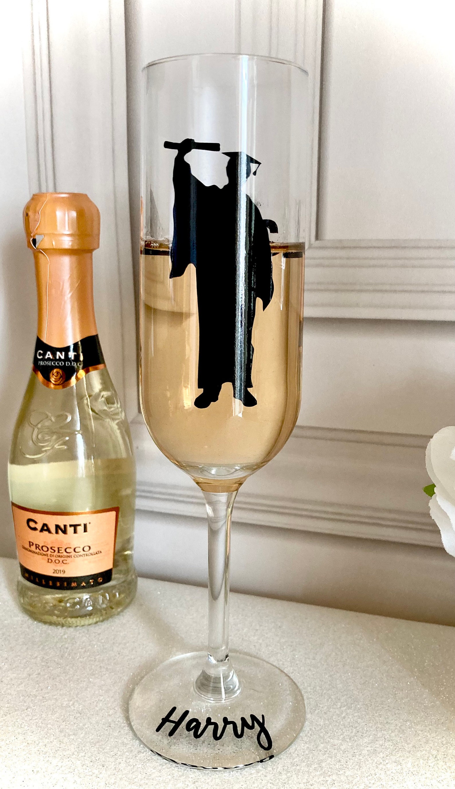 Personalised Graduation Champagne Glass. Class of 2025, Keepsake Gift ...