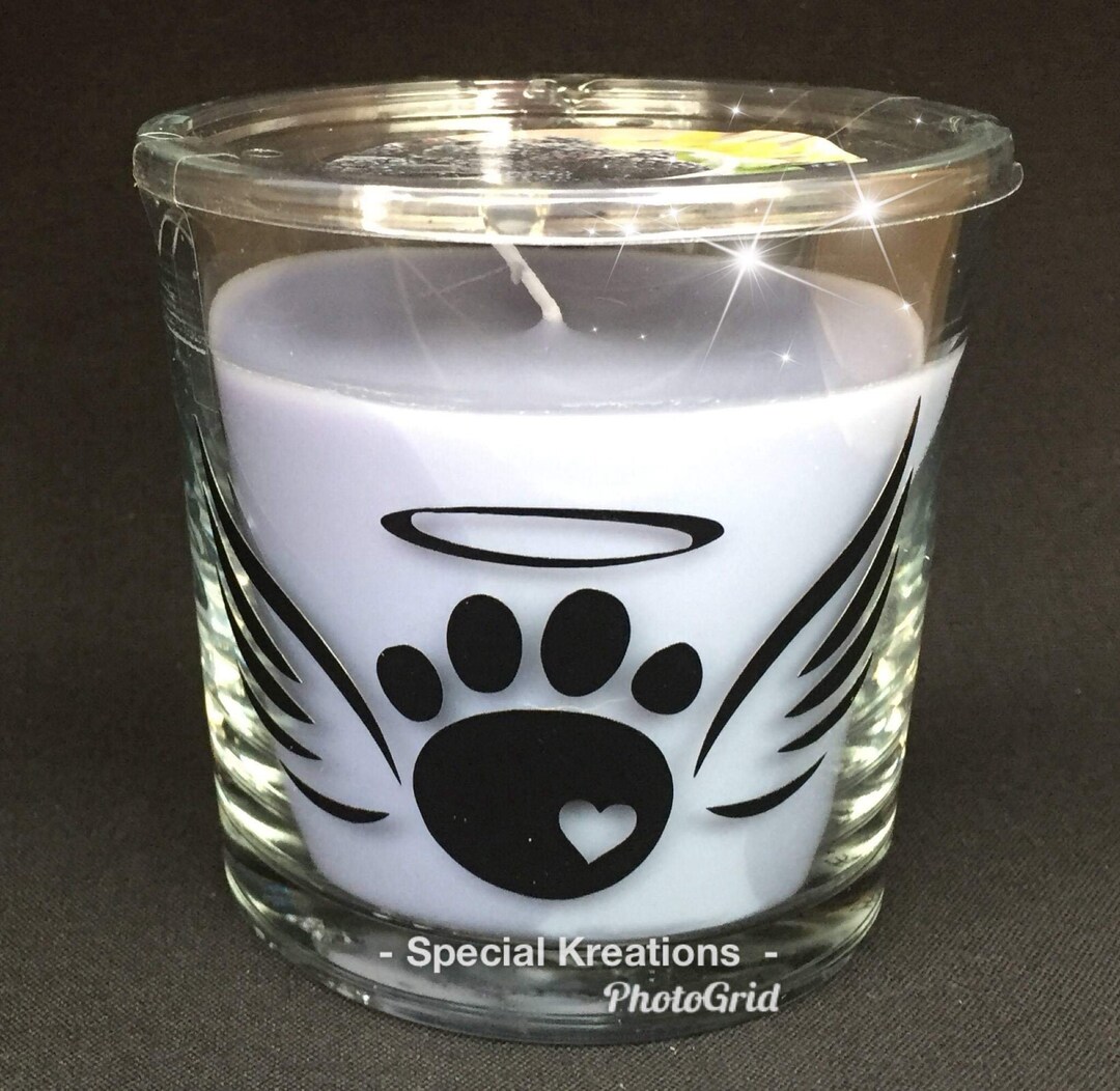 Pet Loss Candle With Re-usable Glass Holder. Dog. Cat. Rabbit - Etsy
