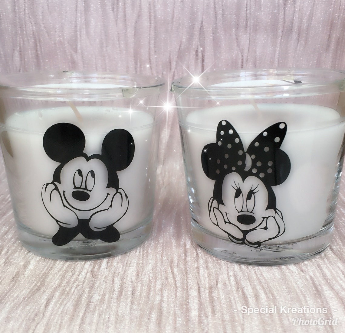 Set of Two Minnie and Mickey Mouse Candles. Wedding. Birthday. | Etsy UK