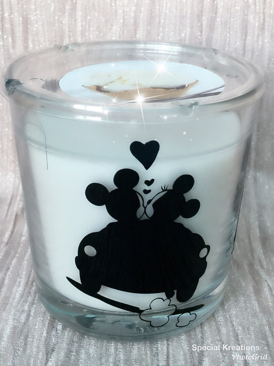 Minnie and Mickey Mouse Valentine's Day Candle. Wedding. Birthday ...