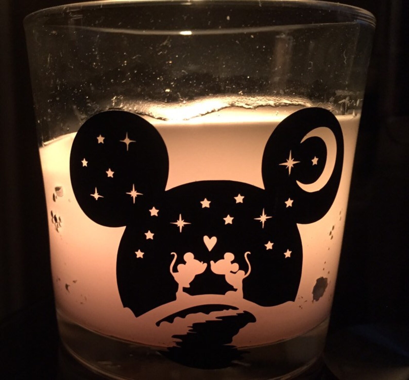 Mickey and Minnie Mouse Candle and Holder. Wedding Favours - Etsy UK