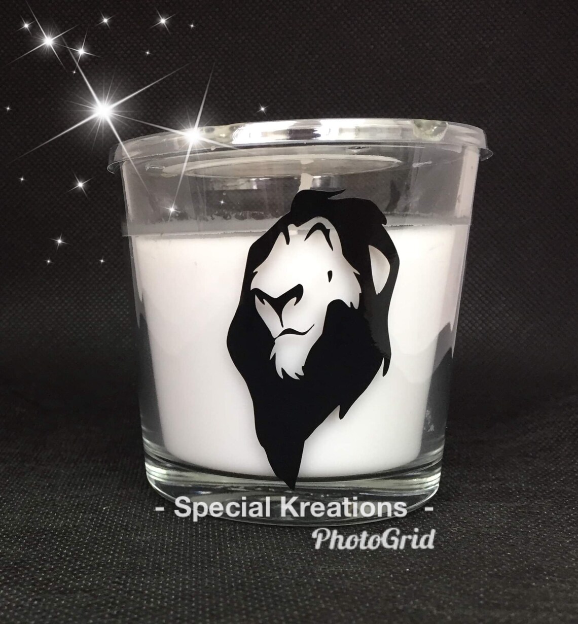Lion King Scar Candle and Re-usable Glass Holder. - Etsy UK