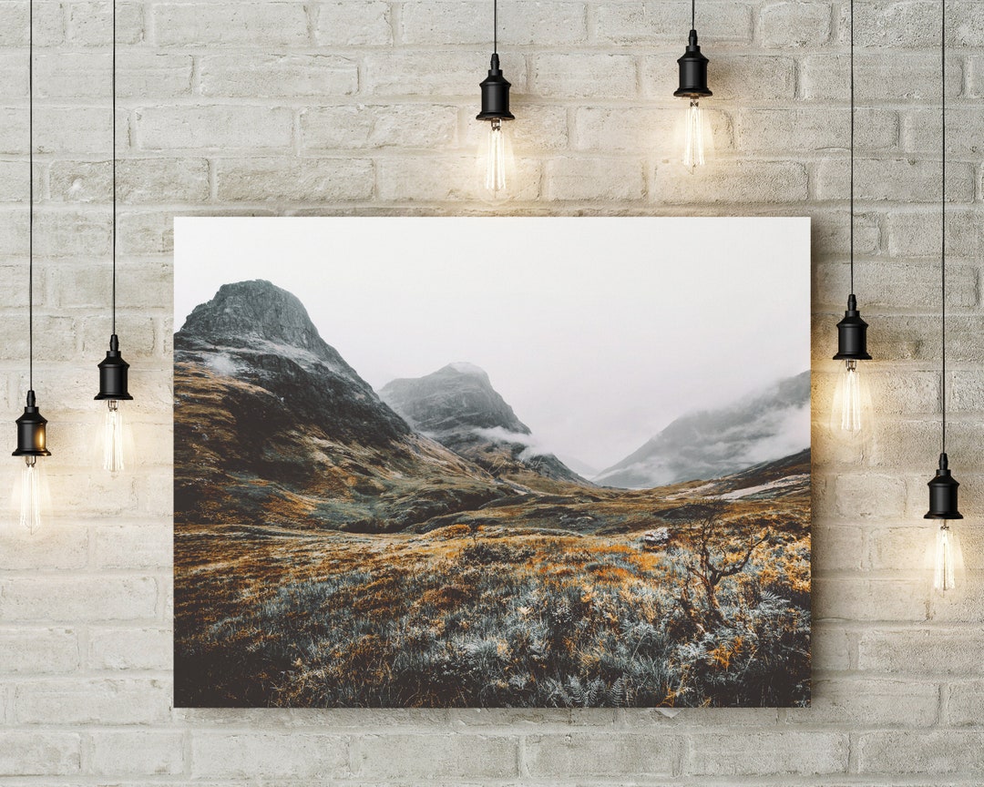 Scotland Print Lone Tree in Glencoe Mountain Art Landscape Photo ...