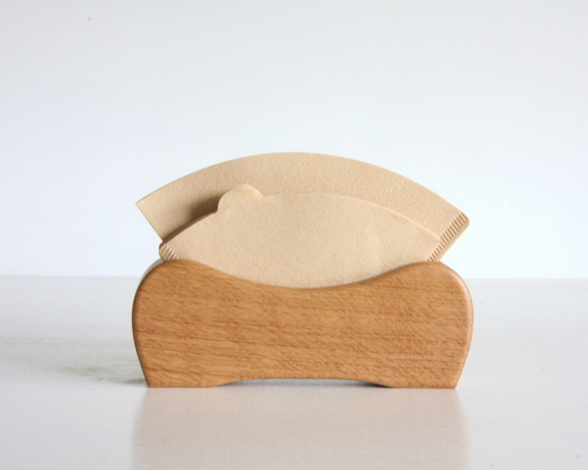 Oak Coffee Filter Holder: Trapezoid Filter Dispenser - Etsy