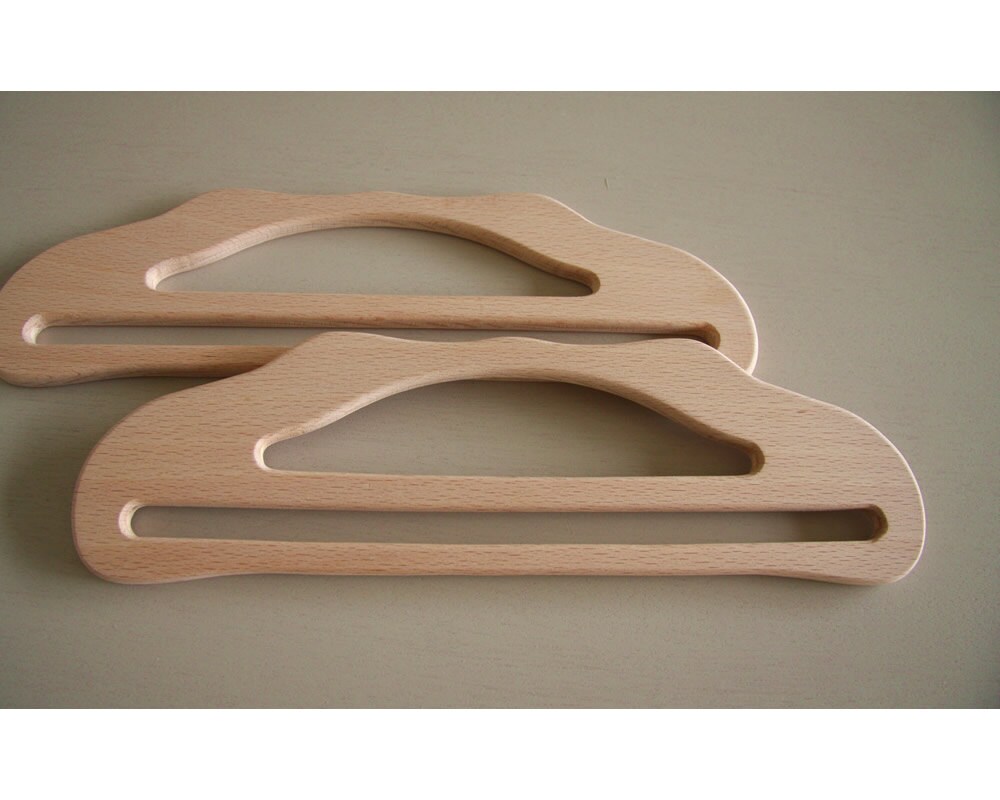 1 Pair of Wooden Handles for Bags, Handcraft Material, Craftswoman's ...