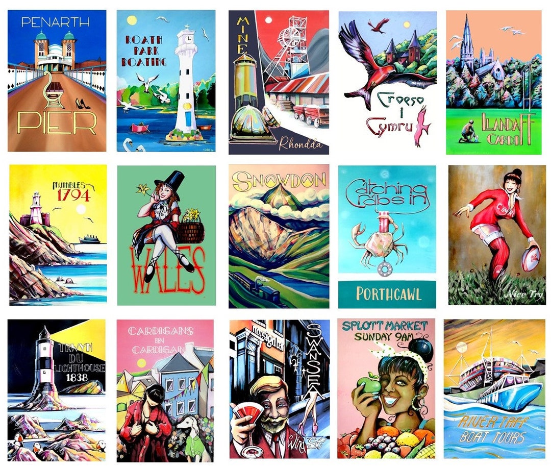 10 X Welsh Postcards Pick Any Combination of the Postcards in the Shop ...