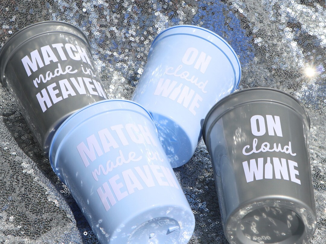 MATCH MADE in HEAVEN Cups for Cloud Wine Bachelorette Party | Vino ...