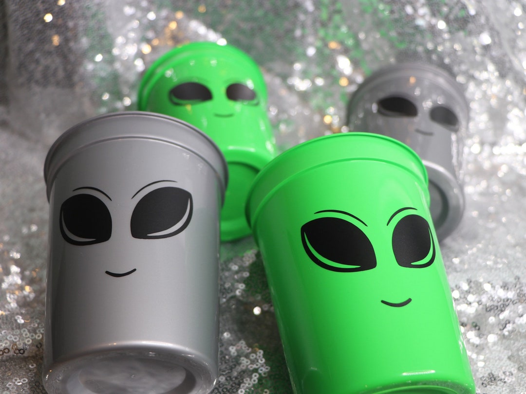 Alien Outer Space Party Cups | Galactic Bash, Space Cowgirl Bash ...