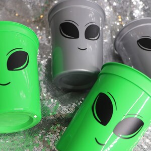 Alien Outer Space Party Cups | Galactic Bash, Space Cowgirl Bash ...