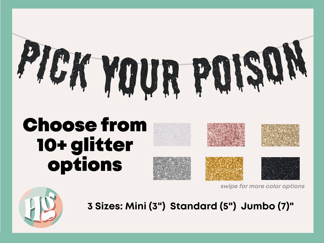 PICK YOUR POISON Banner for Potions Bar, Spooky Boochelorette ...
