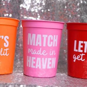 MATCH MADE in HEAVEN Get Lit Cups for Bachelorette Party | Bride on ...