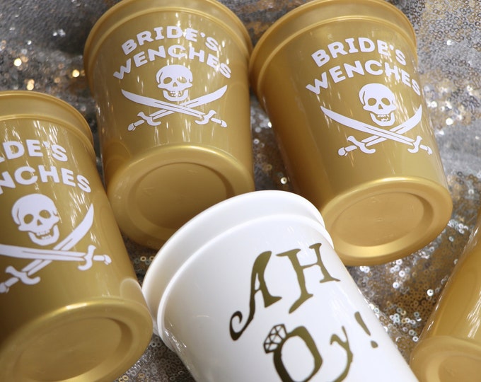 BRIDE’S WENCHES CUPS for Pirate Shipwrecked Bachelorette Party | Pirate ...