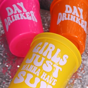 DAY DRINKER Groovy Cups for Bachelorette Party, Spring Break, Girls ...