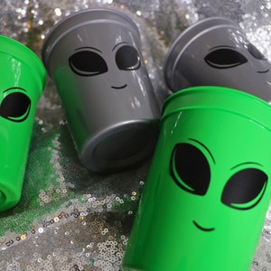 Alien Outer Space Party Cups | Galactic Bash, Space Cowgirl Bash ...