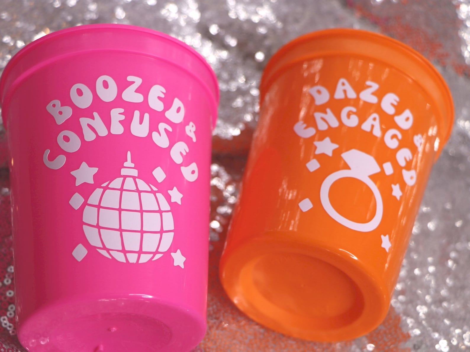 DAZED & ENGAGED CUPS Boozed and Confused for Retro Bachelorette | Bride ...