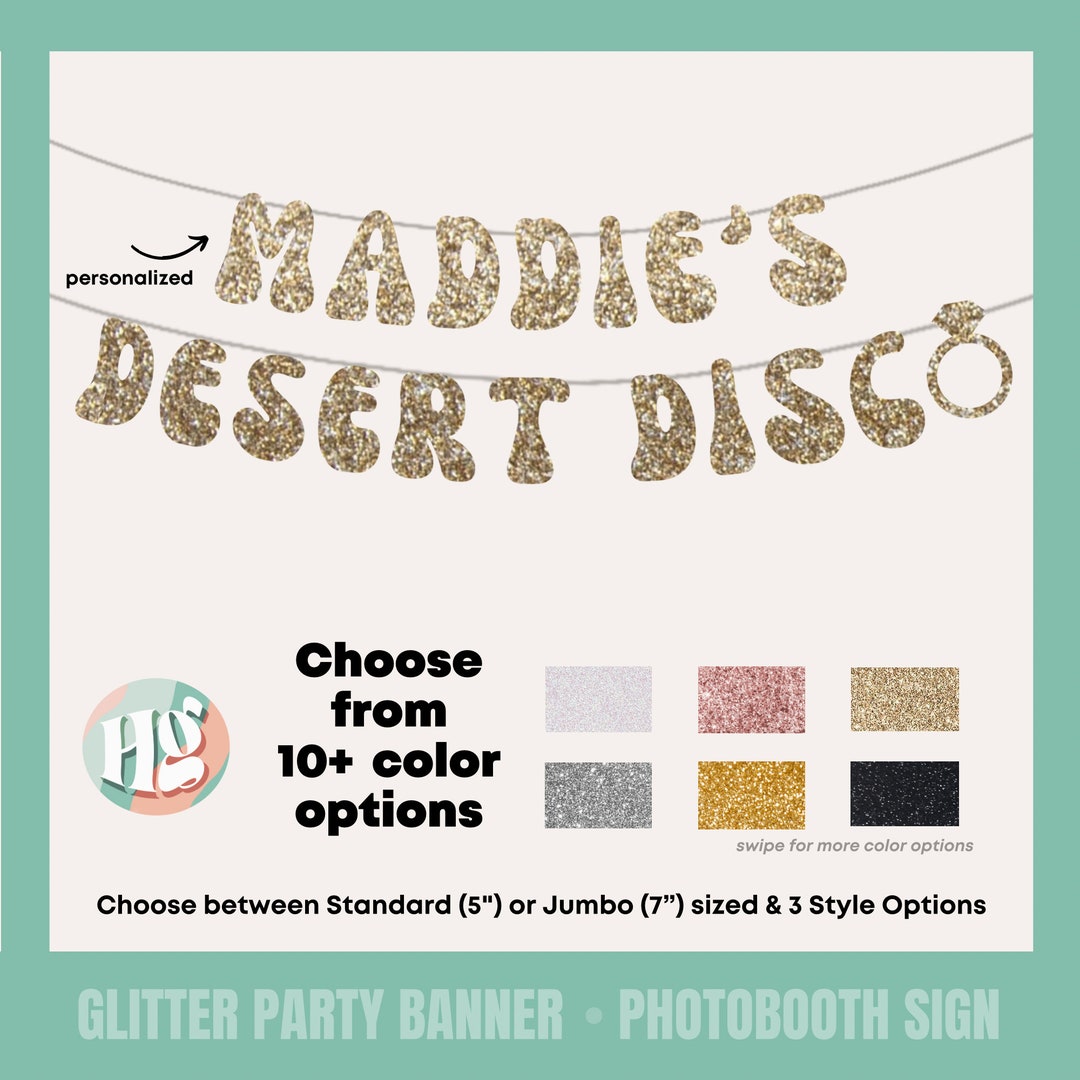 DESERT DISCO BANNER for Retro Bachelorette, Bach to the 70s, Groovy ...
