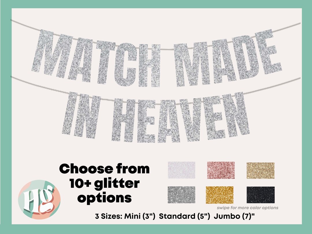 MATCH MADE in HEAVEN Banner for Heavenly Bachelorette Lets - Etsy