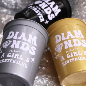 DIAMONDS ARE FOREVER Cups for Bachelorette Party | Las Vegas ...