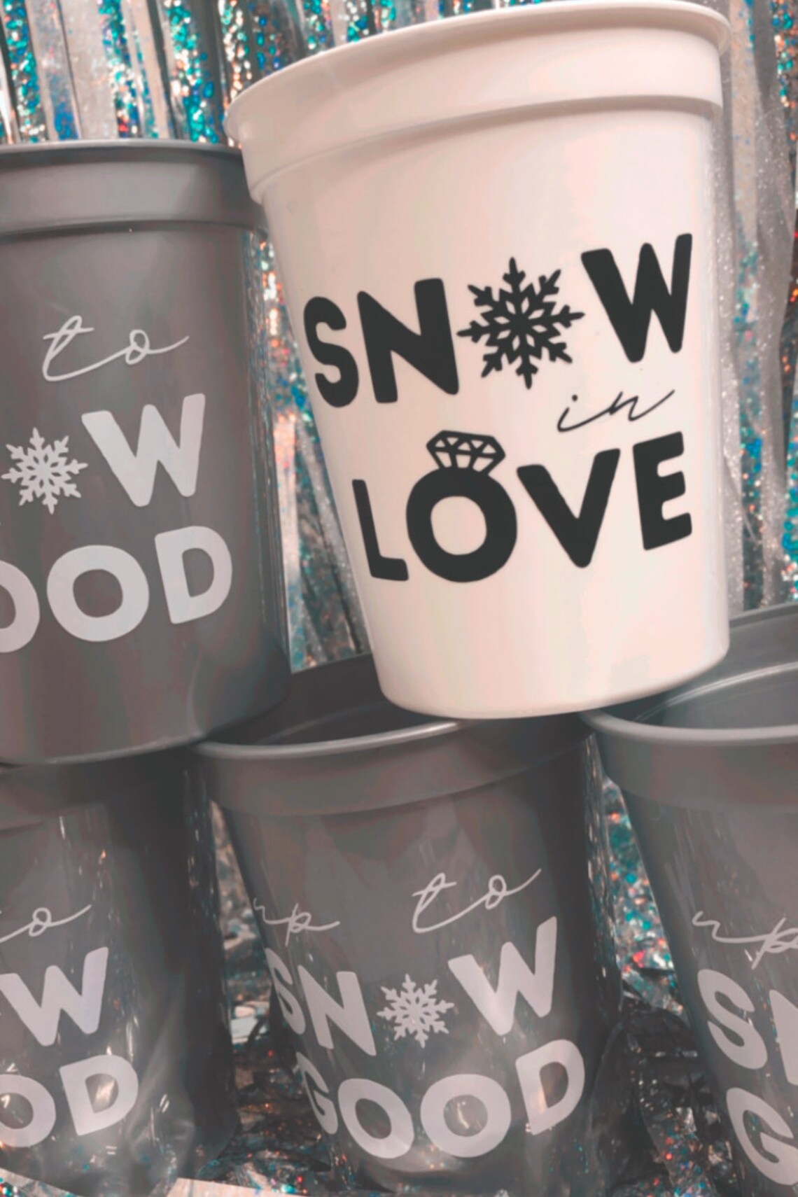 SNOW IN LOVE Cup for Winter Mountains Bachelorette Flannel - Etsy