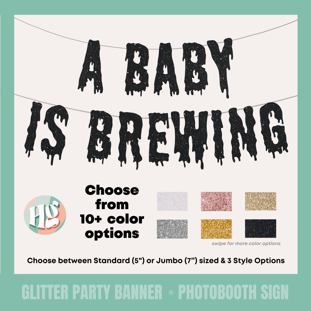 BABY IS BREWING Banner for Halloween Spooky Baby Shower, October Shower ...