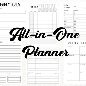 All-in-one Planner - Printable - Etsy