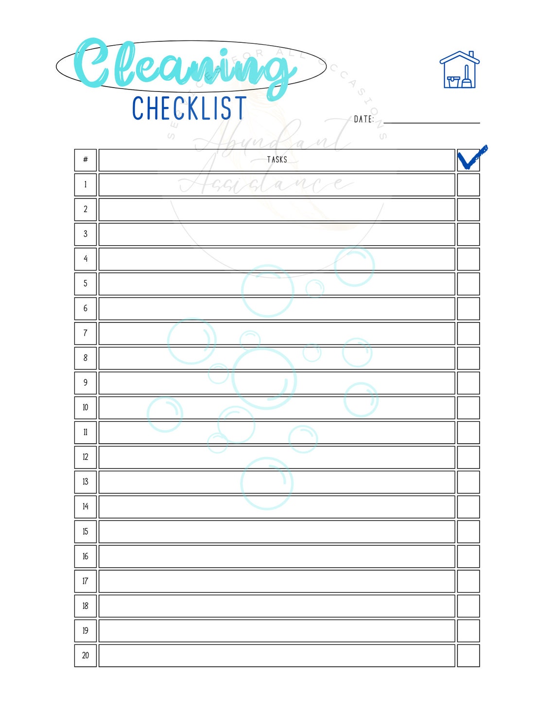 Cleaning Checklist - Printable - Etsy