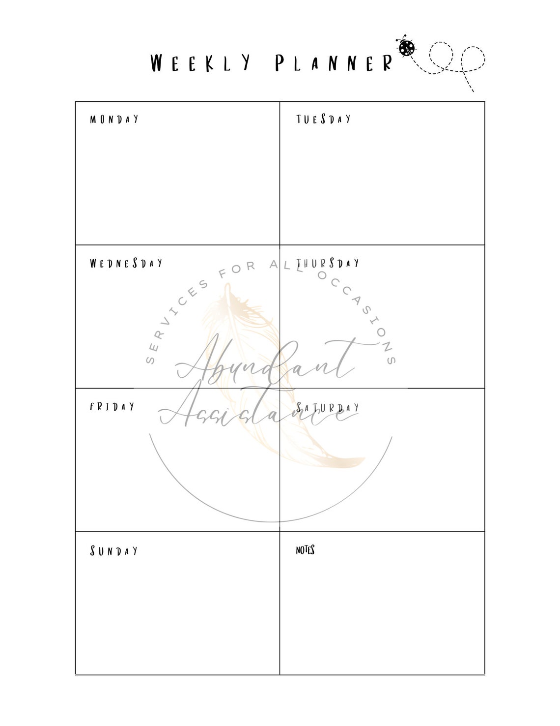 Ladybug All-in-one Planner Printable - Etsy