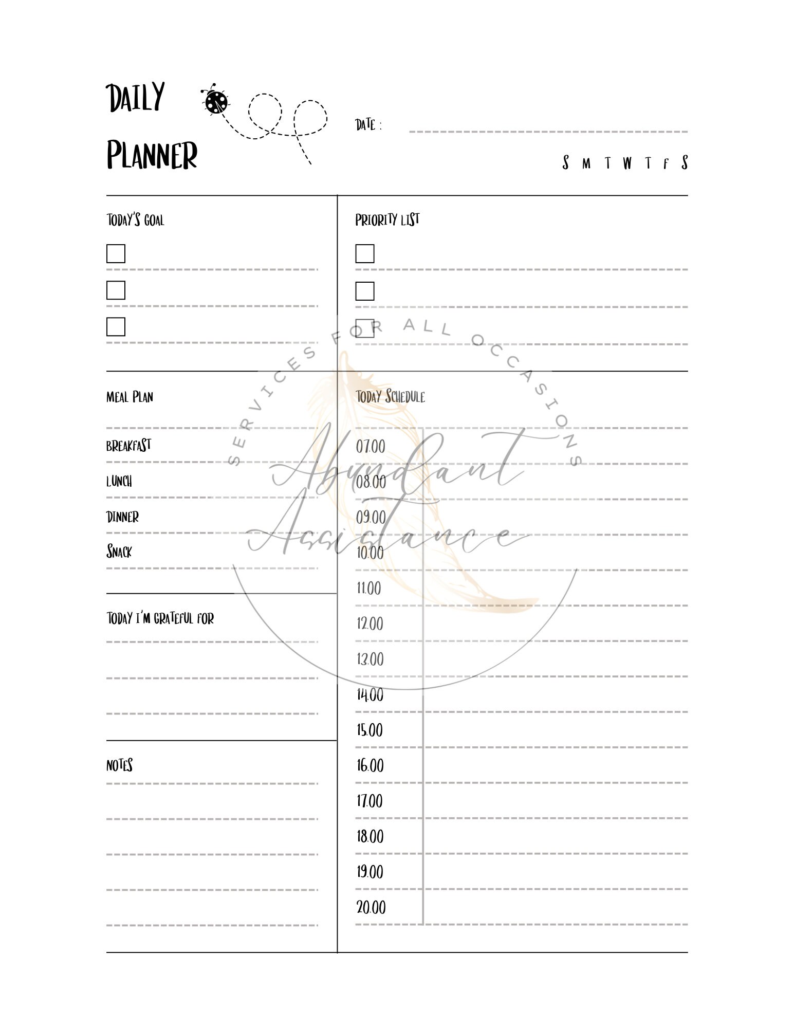 Ladybug All-in-one Planner - Printable - Etsy