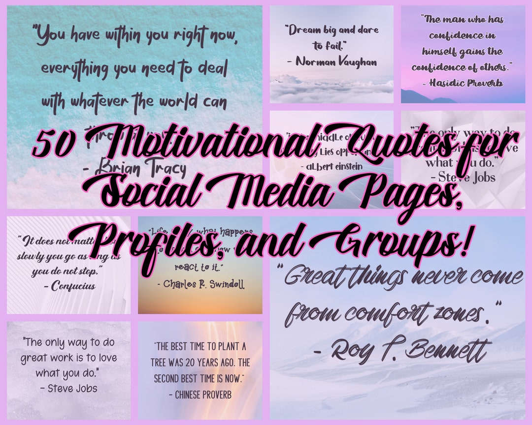 50 Motivational Quotes for Social Media Pages, Profiles, and Groups! - Etsy