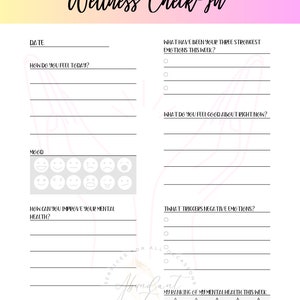 Wellness Planner - Printable - Etsy