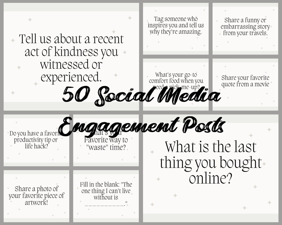 50 Social Media Engagement Posts for Groups, Pages, Etc! - Etsy