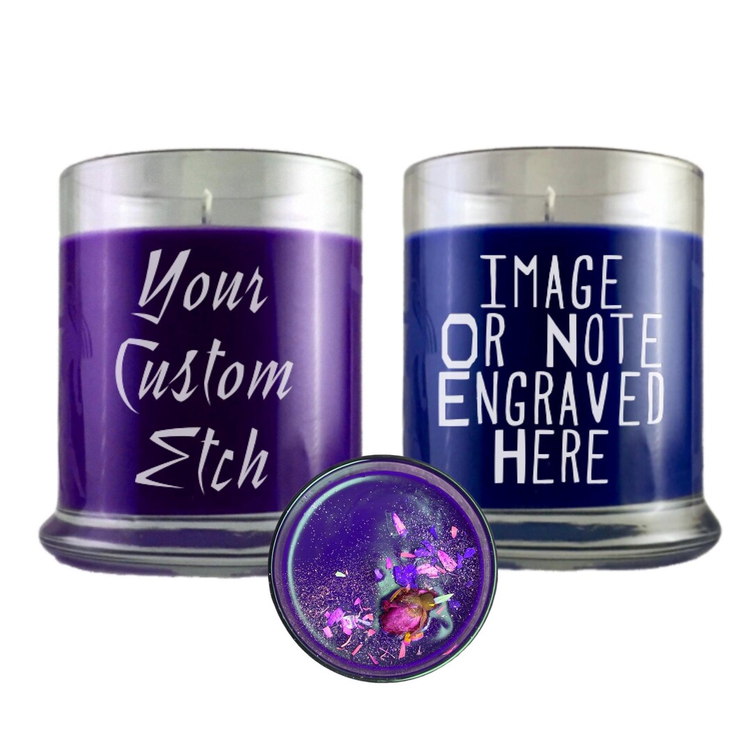 Custom Etched Glass Candles, Made to Order Scent & Color, Keepsake Jar ...