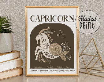 Capricorn Line Art Capricorn Print Zodiac Print Abstract - Etsy