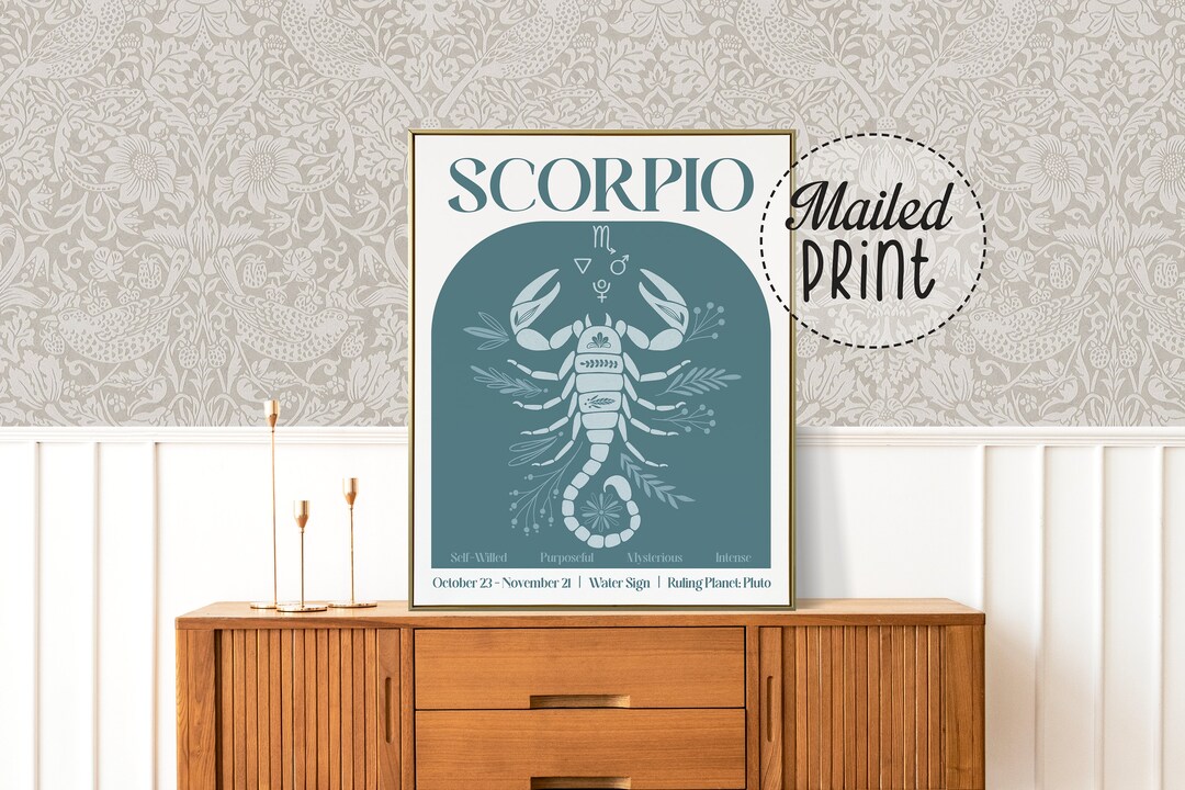 Scorpio Poster Zodiac Print Home Decor Scorpio Print - Etsy