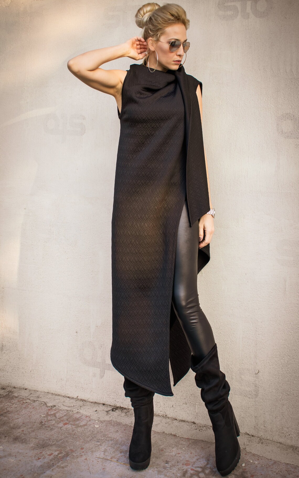 NEW Black Maxi Vest / Women Black Vest / Women Cardigan / | Etsy