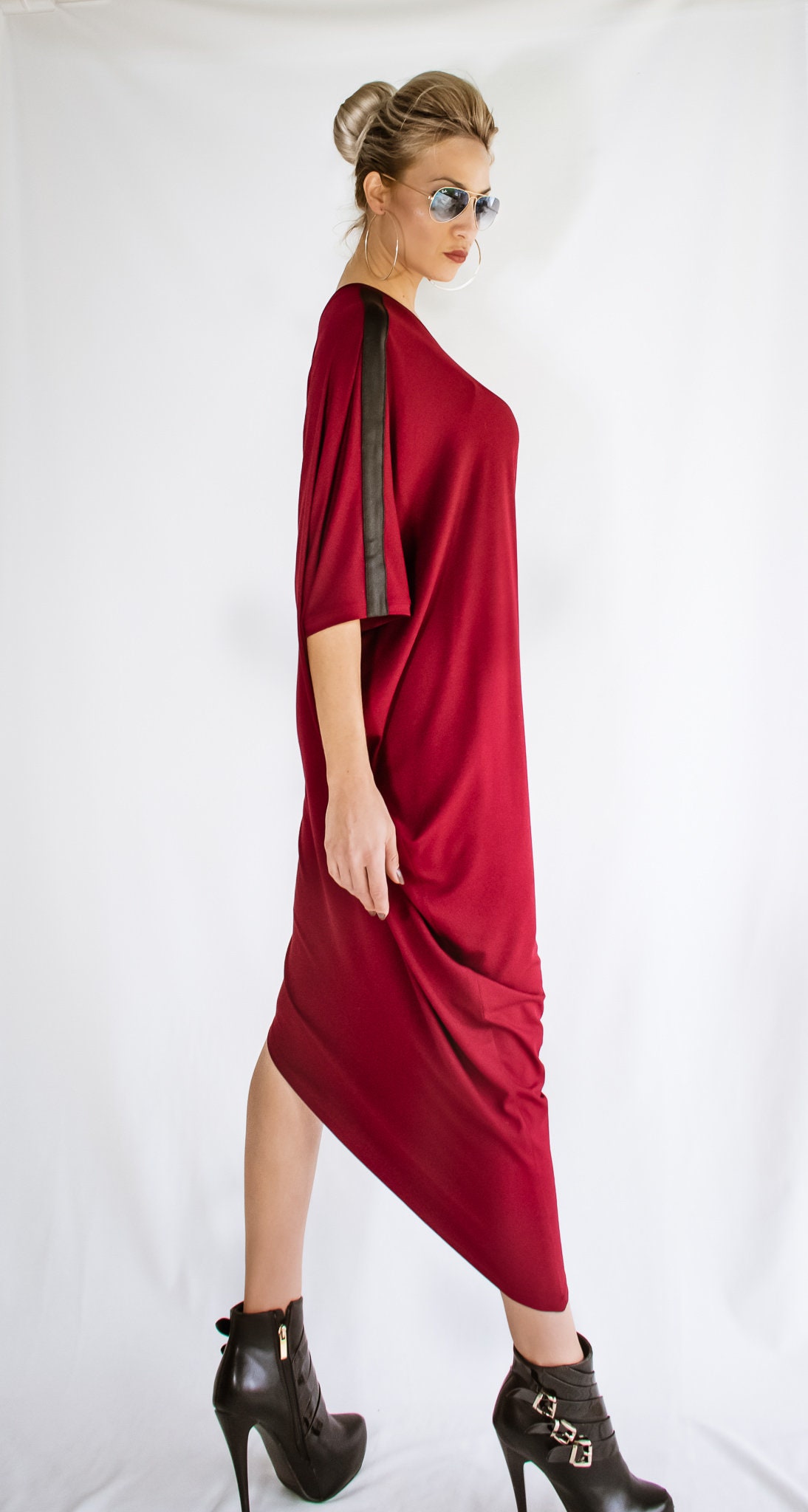 Deep Red Women Tunic / Oversize Tunic / Top Tunic / Dress Tunic ...