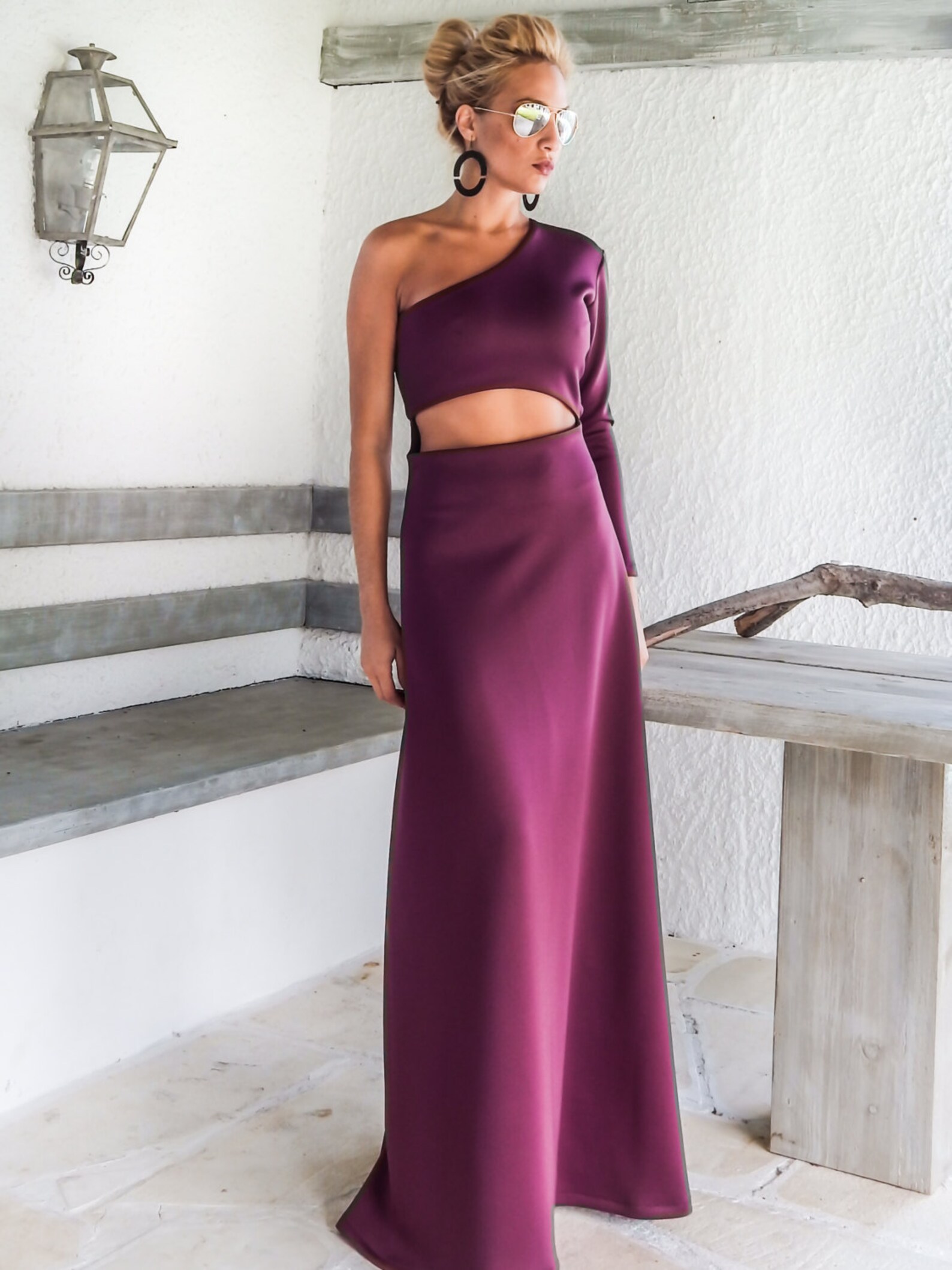 Open Back With Cut-out Details One Shoulder Maxi Dress - #95010 - Etsy