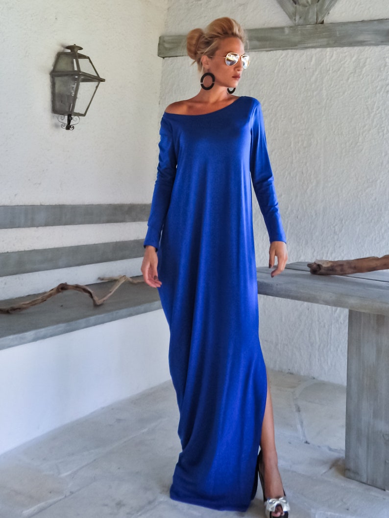 Blue Open Back Maxi Dress / Plus Size Maxi Dress / Plus Size | Etsy