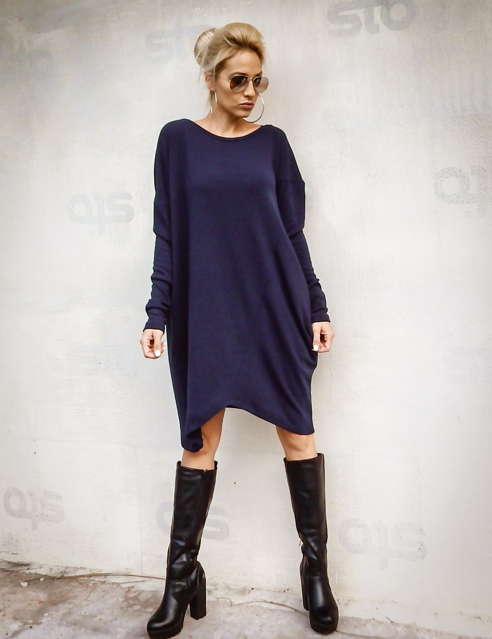 Handmade Knit Asymmetric Tunic - Plus Size Winter Top - Etsy