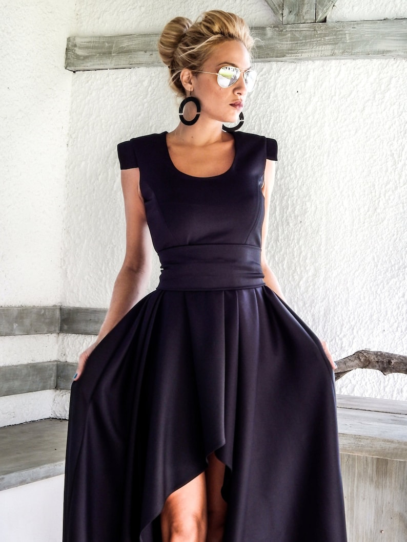 Short Front Long Back Shoulder Pad Dress - #95006 - Etsy