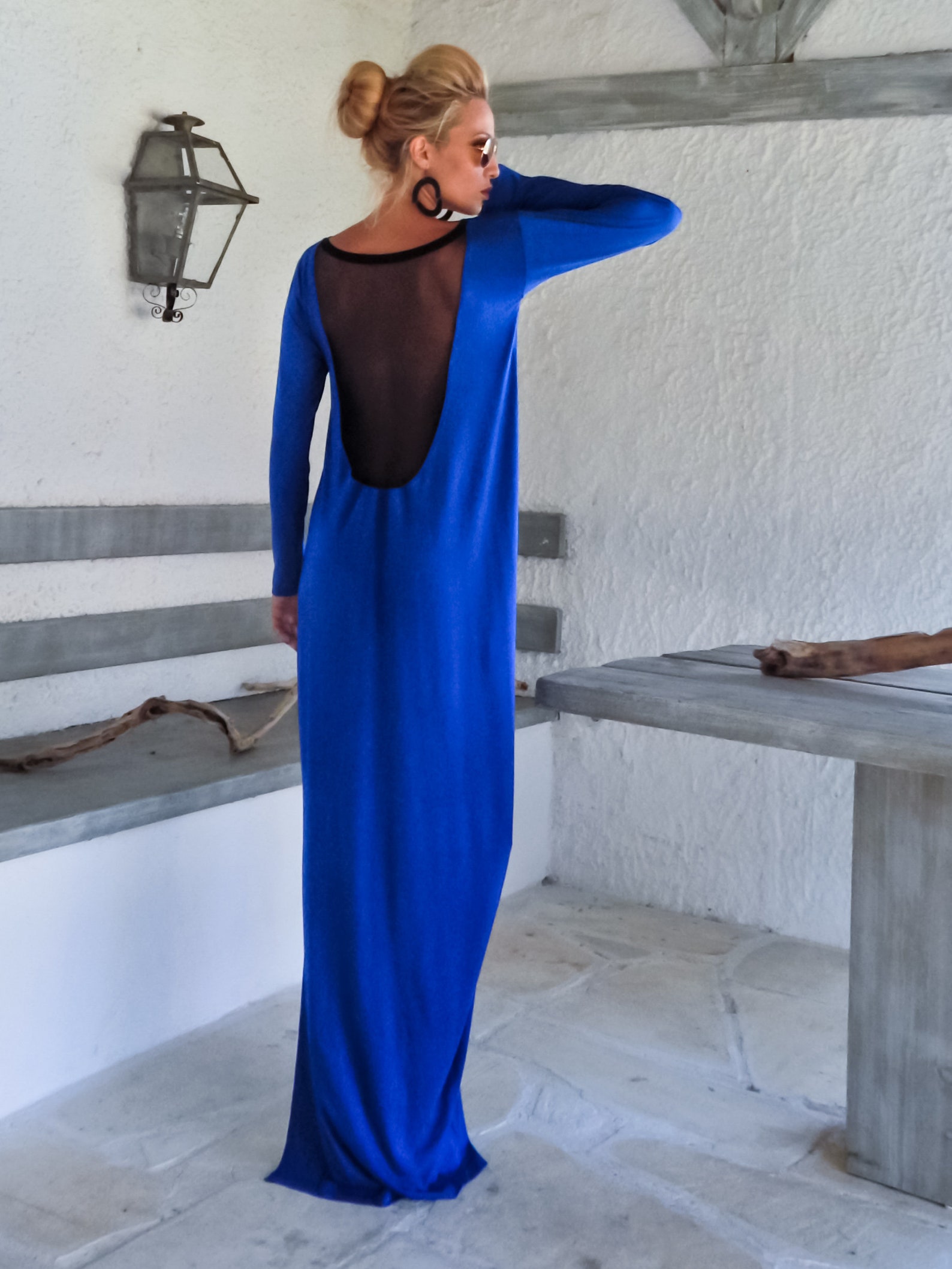 Blue Open Back Maxi Dress / Plus Size Maxi Dress / Plus Size - Etsy