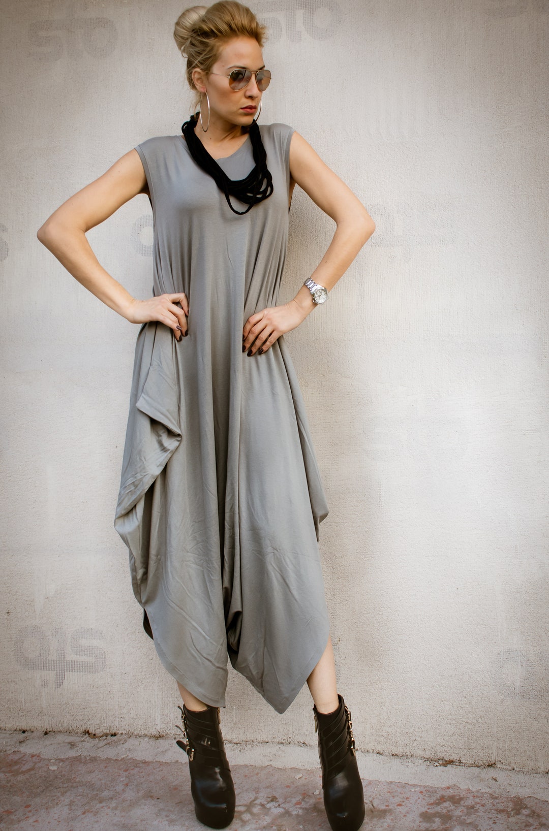 Gray Jumpsuit / Oversize Jumpsuit / Plus Size Jumpsuit / Summer ...