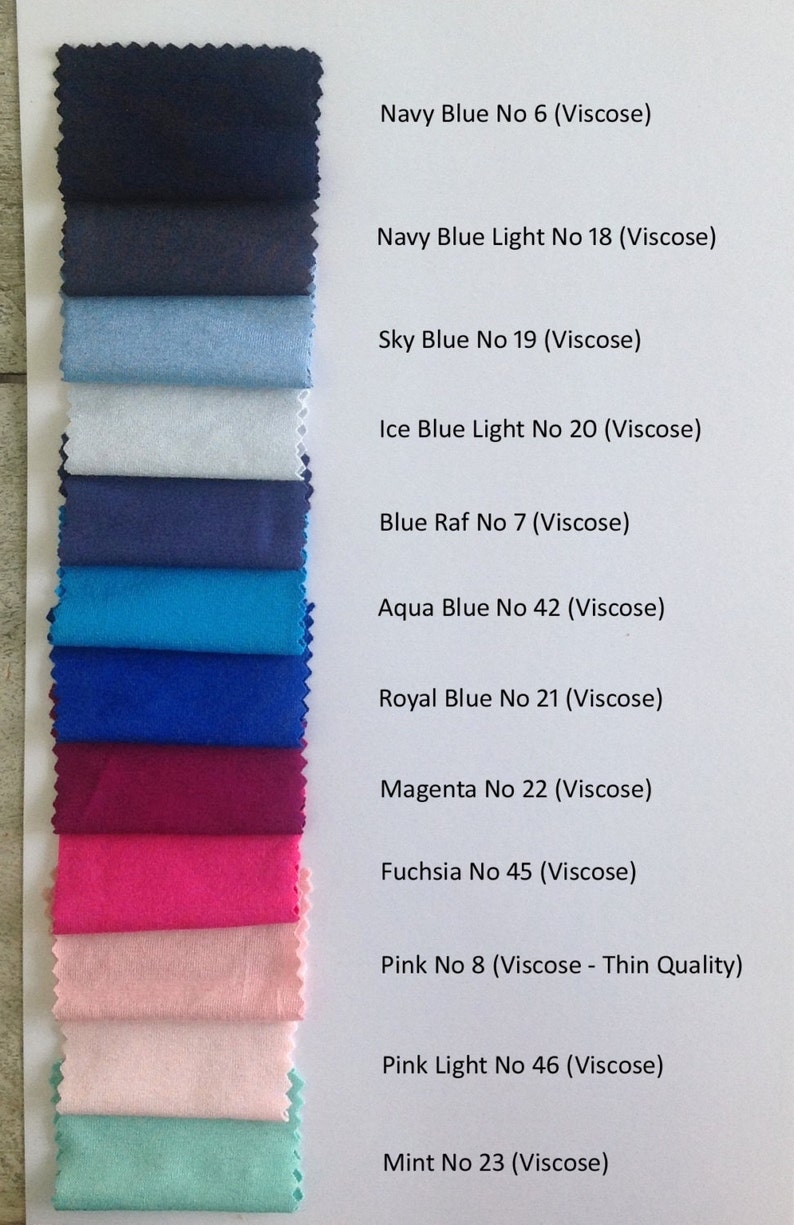 VISCOSE Color Chart - Etsy