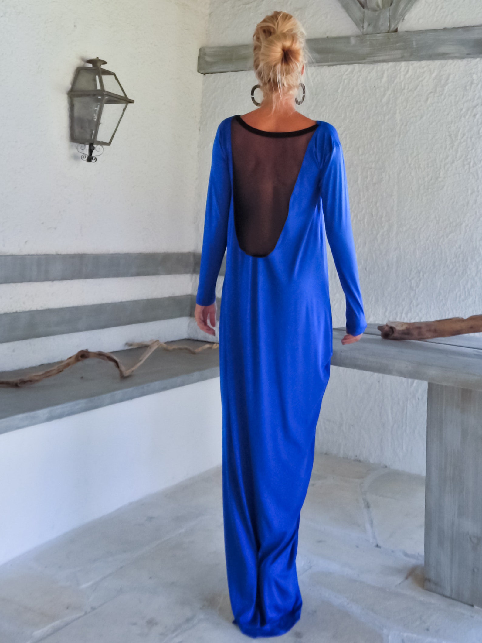 Blue Open Back Maxi Dress / Plus Size Maxi Dress / Plus Size - Etsy
