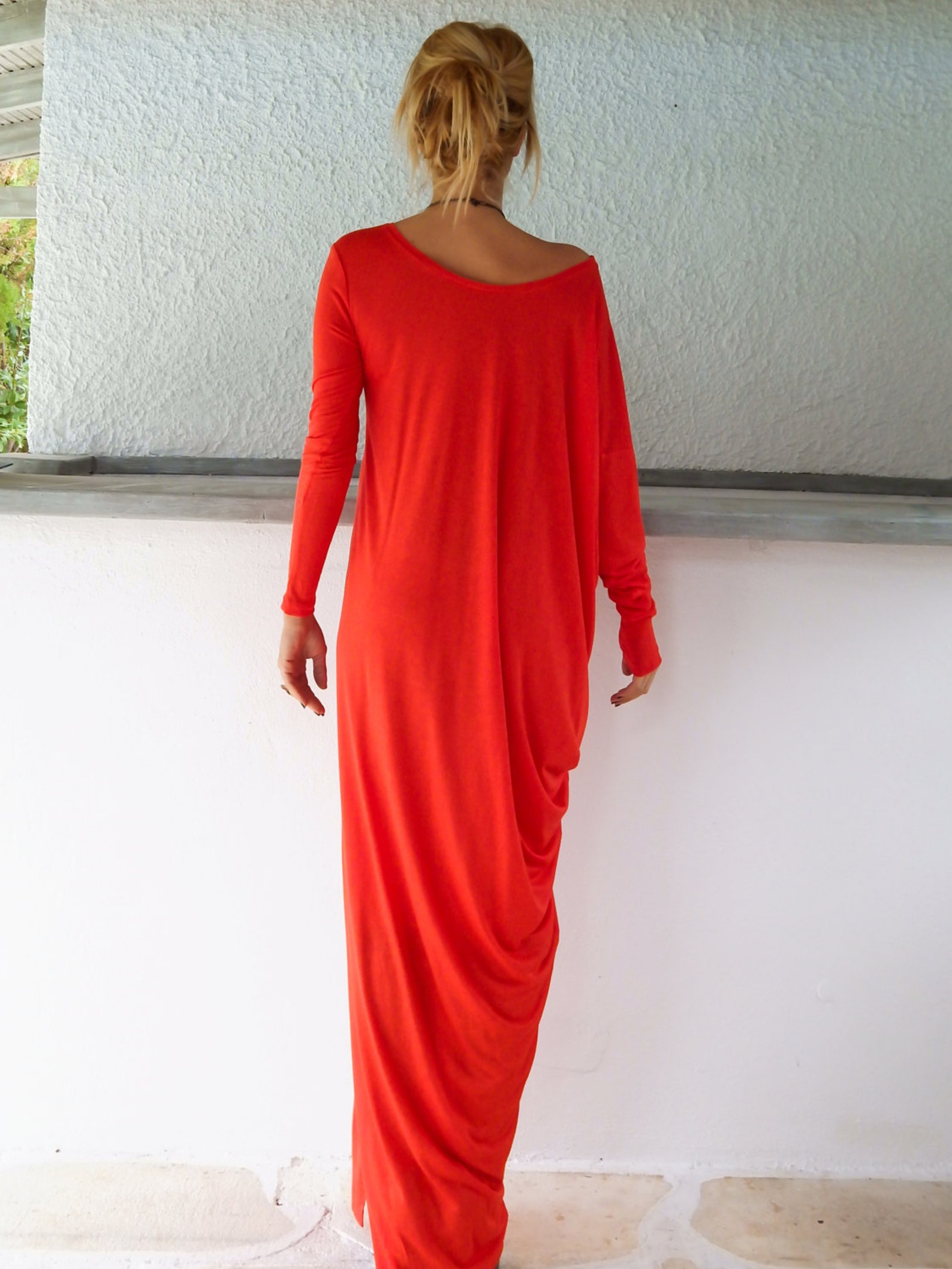 Red Caftan / Red Kaftan / Red Maxi Long Sleeve Dress / Plus | Etsy