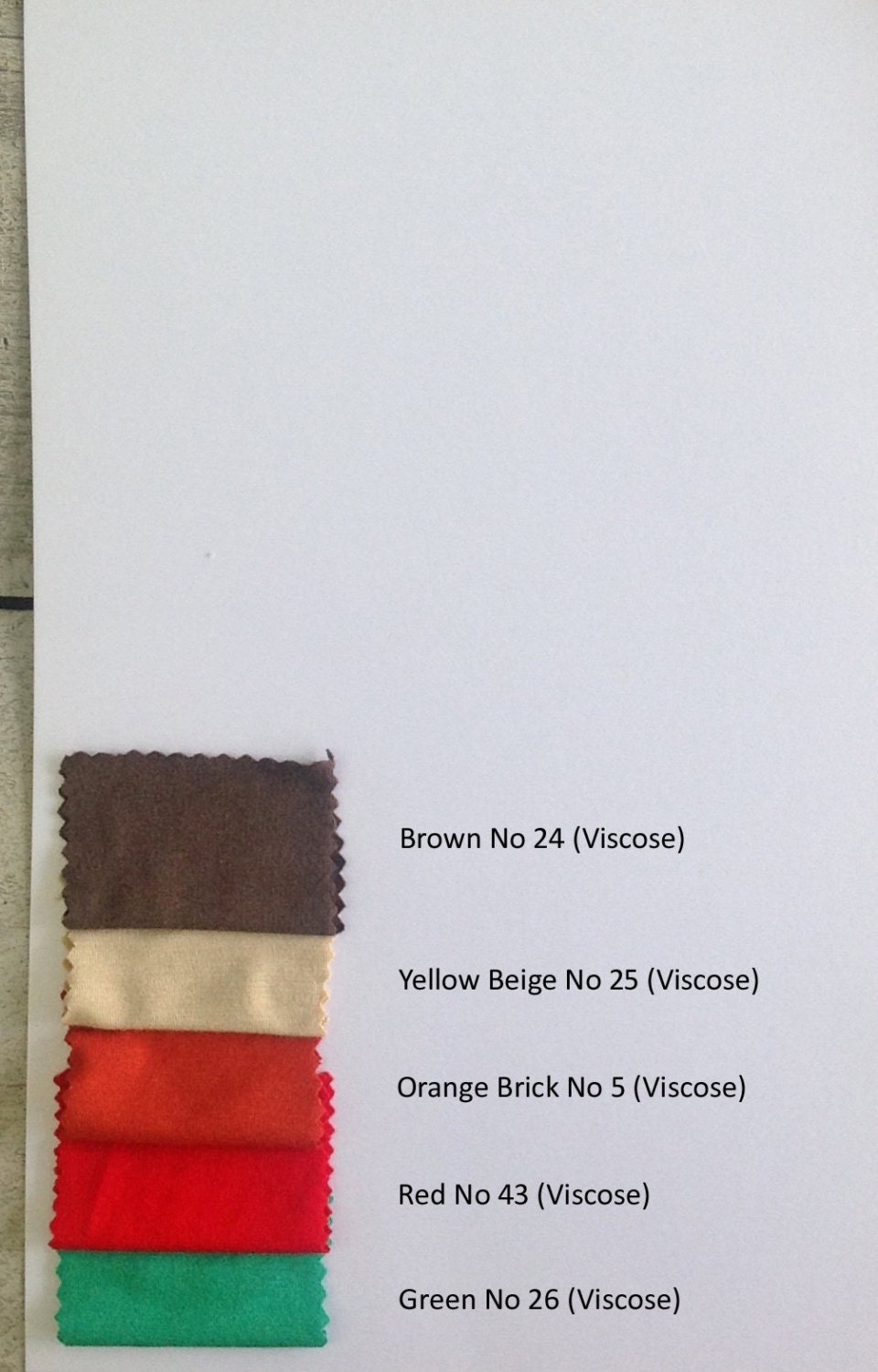 VISCOSE Color Chart - Etsy