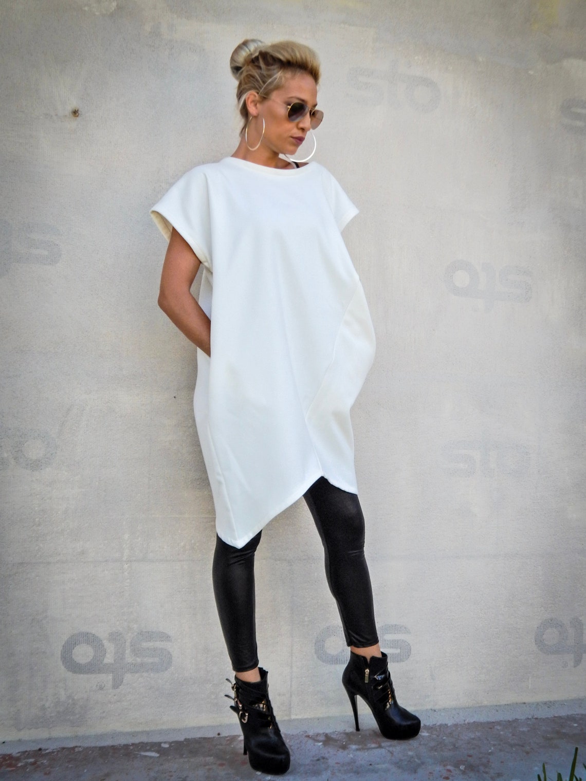NEW Fall Winter Asymmetrical Top / Asymmetric Blouse / Warm Tunic ...