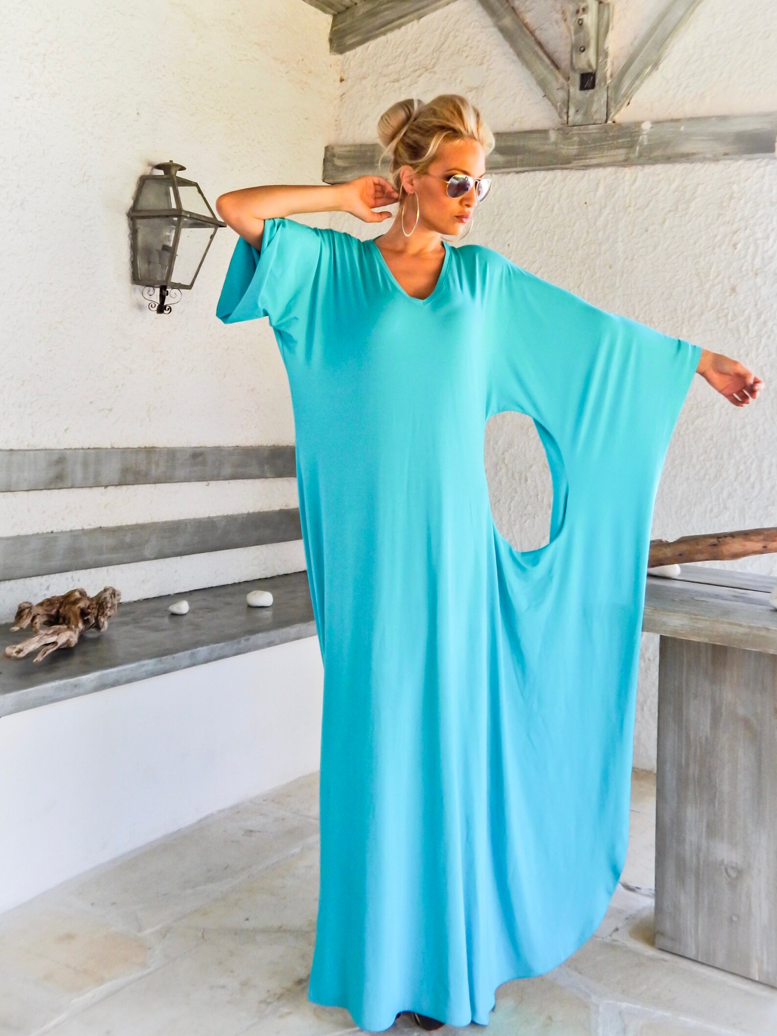 NEW Turquoise Kaftan / Plus Size Dress / Summer Kaftan / Plus Size ...