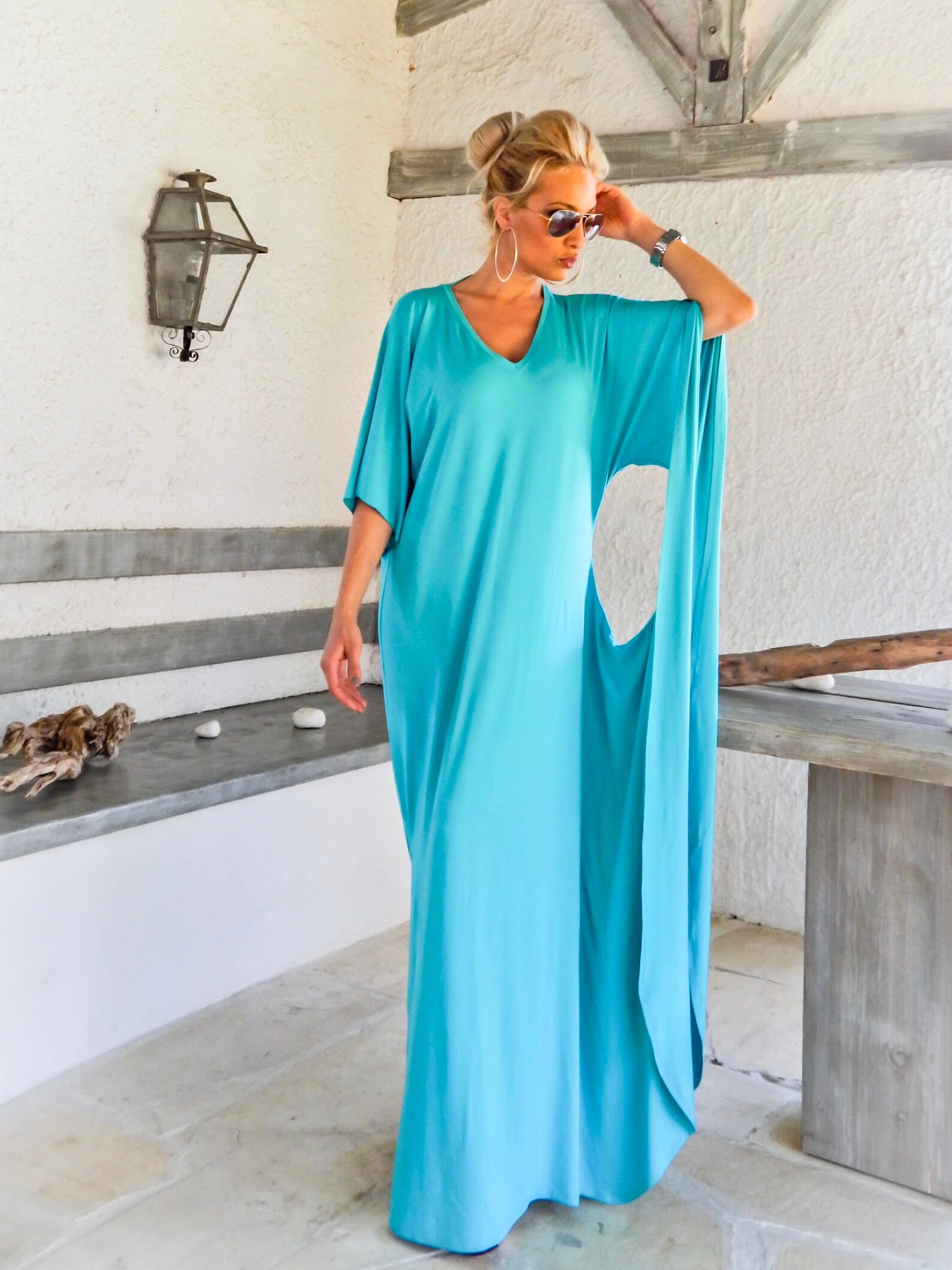 NEW Turquoise Kaftan / Plus Size Dress / Summer Kaftan / Plus - Etsy
