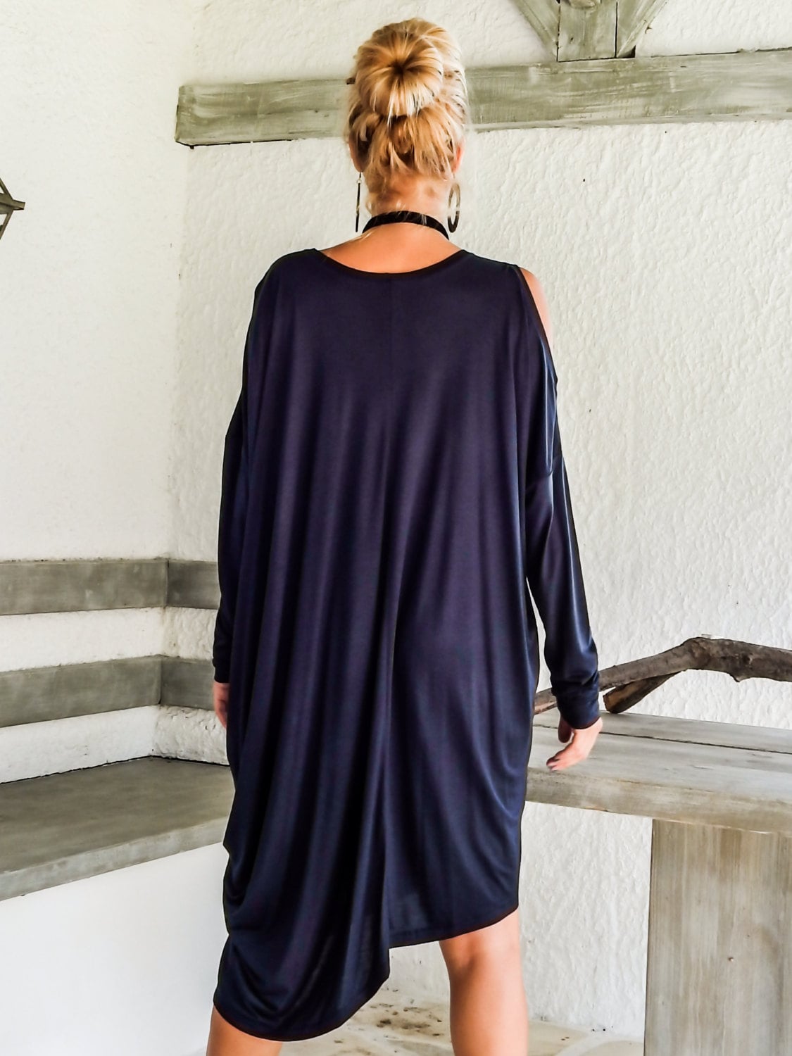 Navy Blue Tunic / Cold Shoulder Tunic / Plus Size Tunic / - Etsy